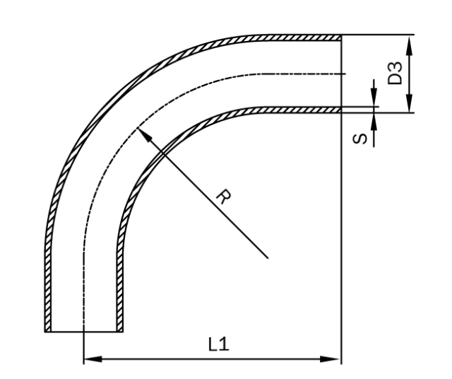 Piggable Bend 90° Series A 2.5D DIN - Armaturenwerk Hötensleben GmbH ...